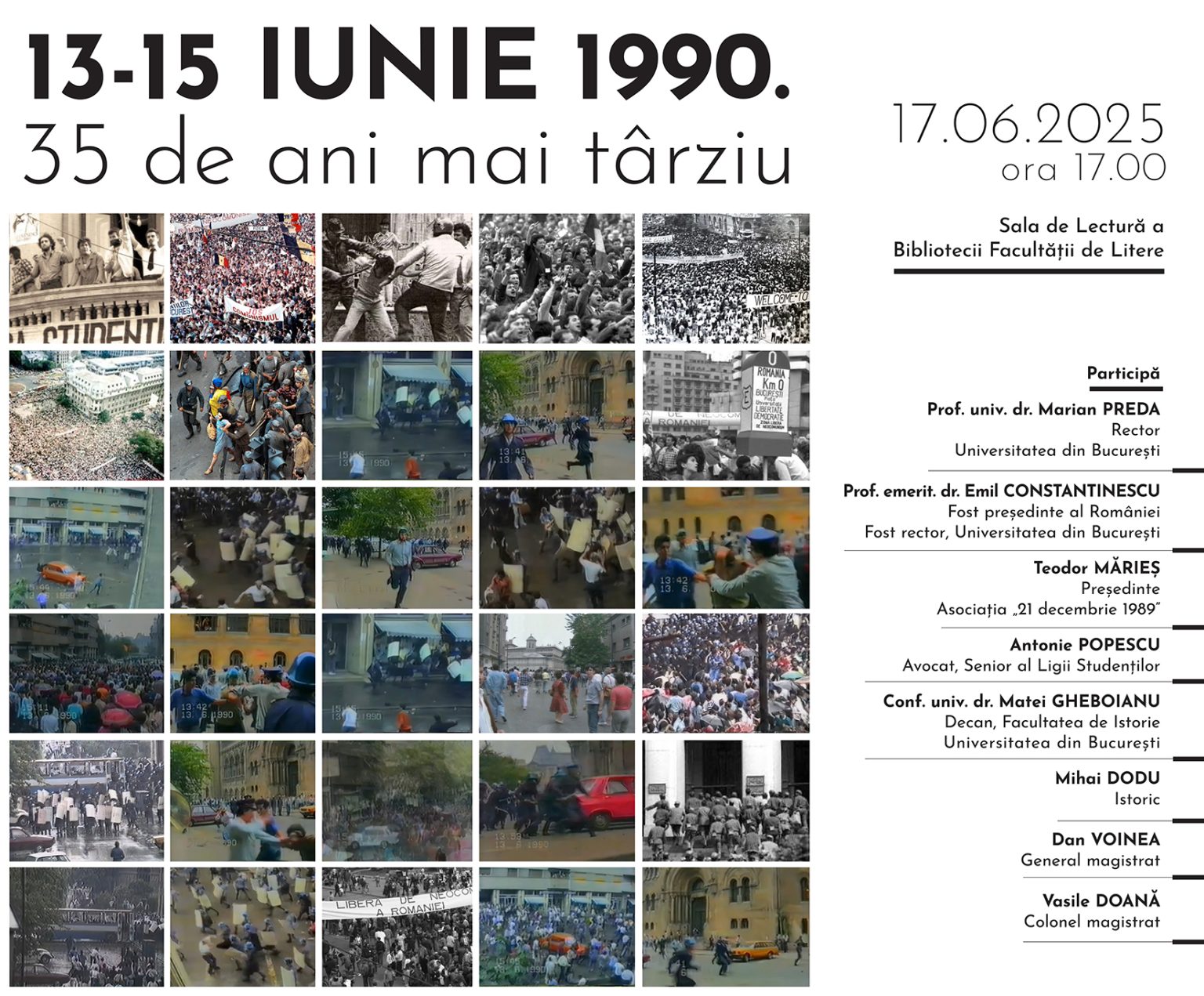 La 35 de ani de la evenimentele din 1990, Universitatea din București ...